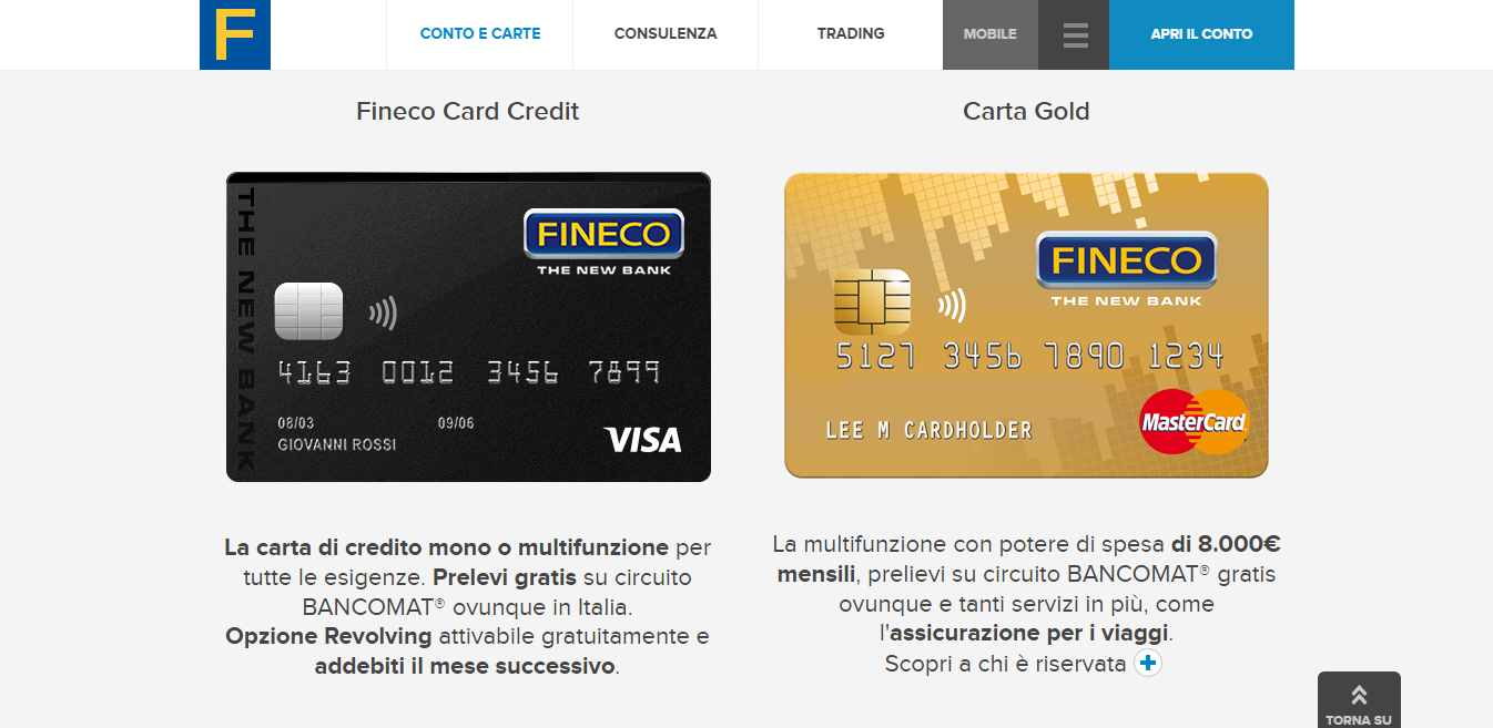 finecobank carte - Finanzitalia.com
