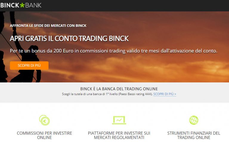 Binck Bank Opinioni 2026 e commenti conto demo, bonus benvenuto